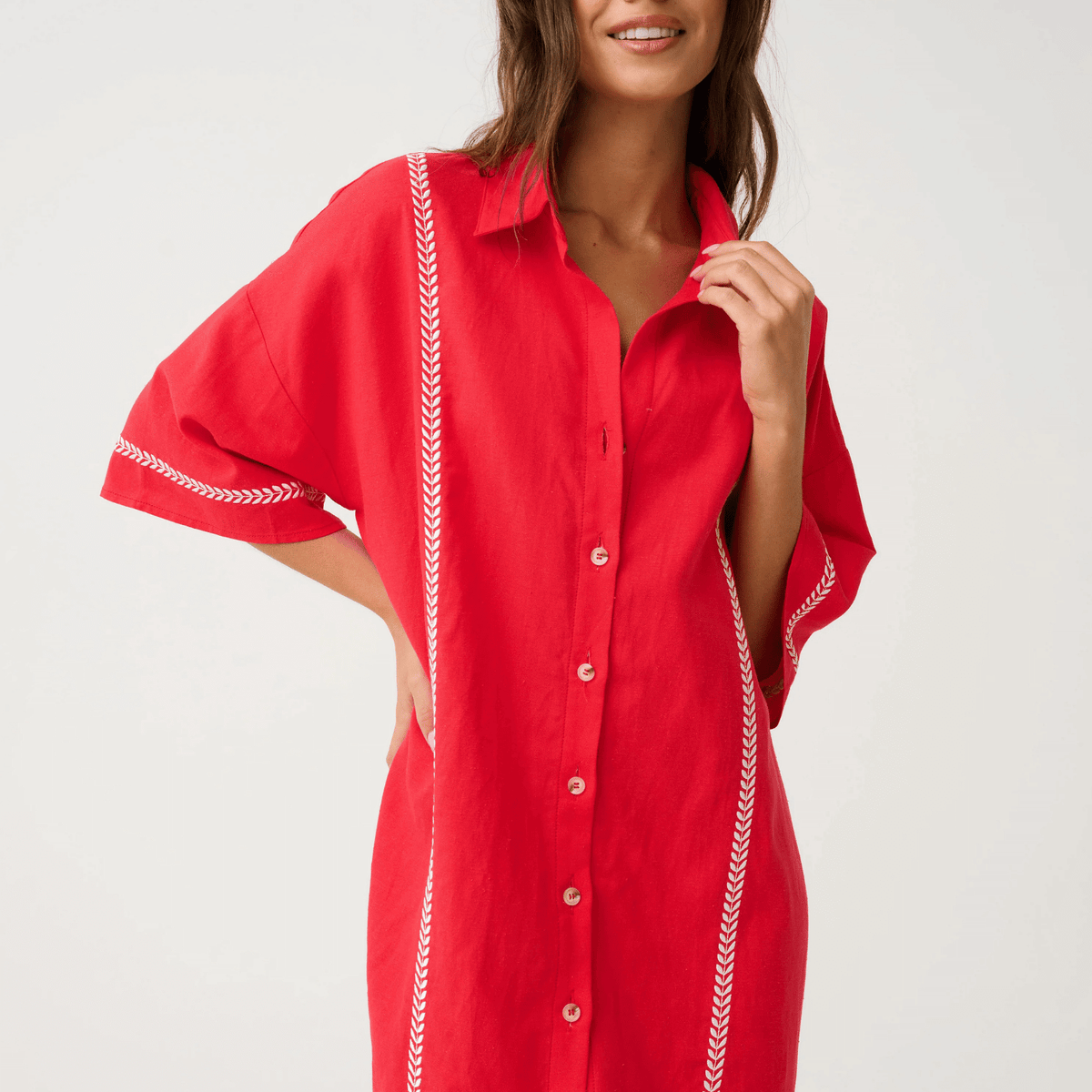Casey Shirt Dress | Mandarin – Anneva